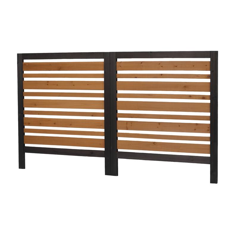 2-Panel Outdoor Air Conditioner Fence Screen, Outside Wood Privacy Fence, Backyard Garden Patio ...